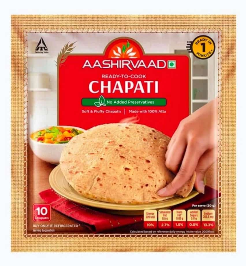 AASHIRVAAD’s Ready to Cook Chapati (10 Chapatis)